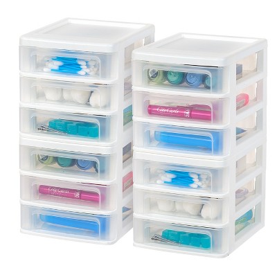 Iris Usa 3 Drawers Scrapbook Plastic Storage Unit With Organizer Top ...