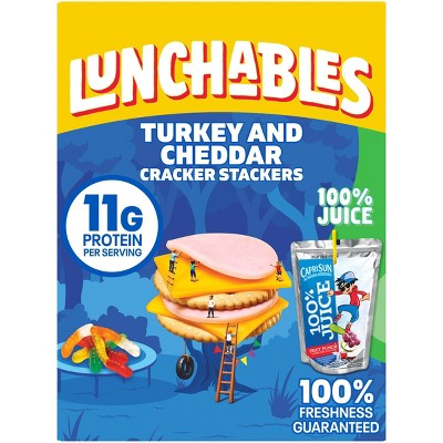 Lunchables Turkey & Reduced Fat Cheddar Cheese Cracker Stackers - 9.2oz ...