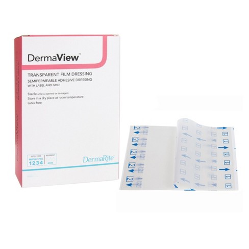 Dermaview Transparent Film Dressing 2 Tab Delivery Rectangle 4 X 5 ...