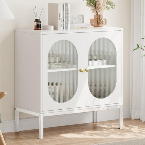 Buffet Cabinet, Storage Cabinet With Glass Doors And Shelves, Accent ...
