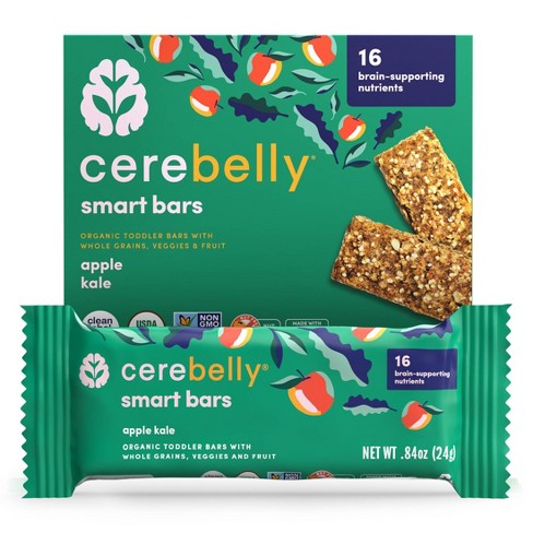 Cerebelly Organic Apple Kale Smart Snack Bars - 4.2oz/5pk : Target