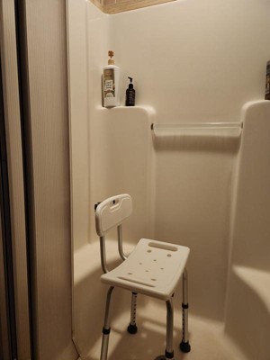 Shower Chair - Includes Back Scrubber & Additional Sponge - Anti Slip ...