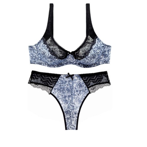 Agnes Orinda Women's Plus Size Underwire Retro Lace Trim Push-up Bra ...