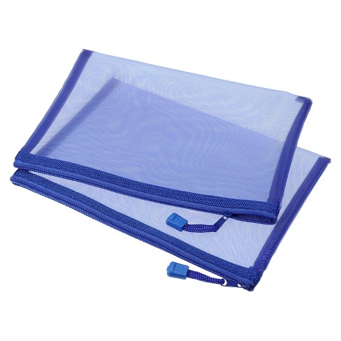 Unique Bargains Mesh Zipper A5 Nylon Pencil Case Storage Pockets 6 Pcs ...