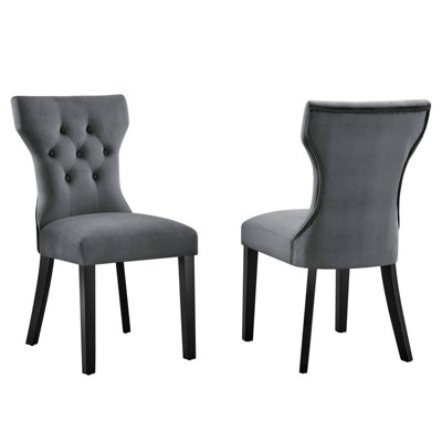 Set Of 2 Discern Upholstered Performance Velvet Dining Chairs - Modway ...