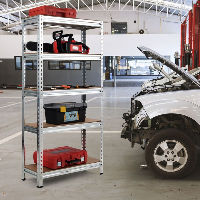 Costway 5-tier Metal Storage Shelves 60'' Garage Rack W/adjustable ... Costway 5-tier Metal Storage Shelves 60'' Garage Rack W/adjustable ...