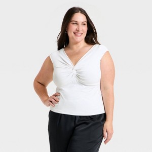 Women's Twist Tank Top - A New Day™ White 1X : Target