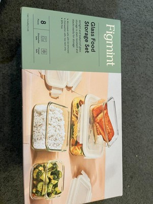 8pc (set Of 4) Glass Food Storage Container Set Clear - Figmint™ : Target