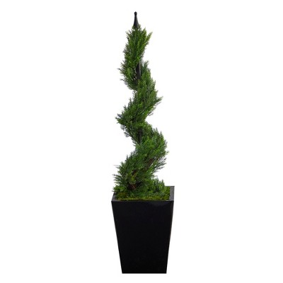 Nearly Natural 4-ft Cypress Spiral Silk Tree : Target