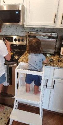 Costway Kids Kitchen Step Stool Kids Standing Tower With Safety Rails ...