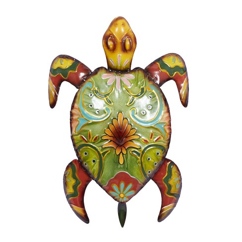 3" X 19" Coastal Metal Turtle Wall Décor - Olivia & May: Iron Artwork ...