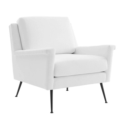 Leisure Upholstered Lounge Chair White - Modway: Mid-century Modern ...
