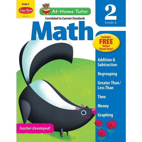 Math Skills, Grade 2 Workbook - (at-home Tutor) By Evan-moor ...