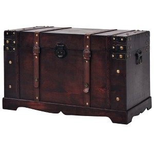 vidaXL Chest Brown Wood and Engineered wood Large Portable Chest : Target