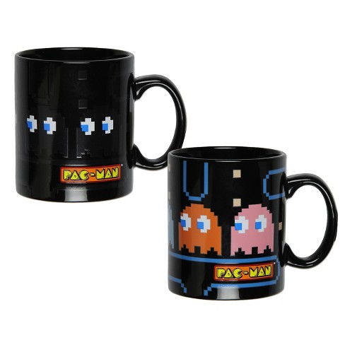 Pac-man Heat Reactive Color Changing 16 Oz. Tea Coffee Mug Cup Black ...