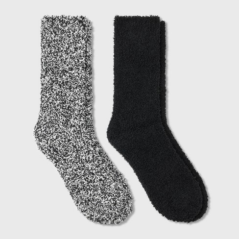 Women's Marled 2pk Cozy Crew Socks - Auden™ Black 4-10 : Target