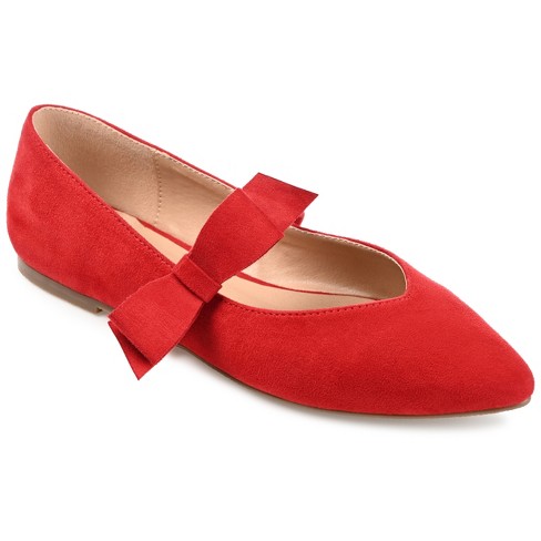 Journee Collection Womens Aizlynn Ballet Pointed Toe Slip On Flats Red ...