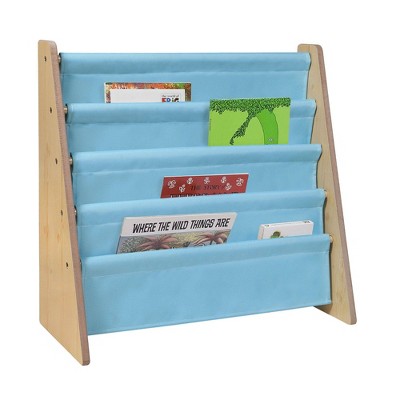 Wildkin Premium Sling Kids' Book Shelf Natural /aqua : Target