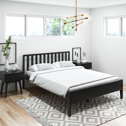 Plank+beam Solid Wood Scandinavian Style Queen Bed Frame With Headboard ...