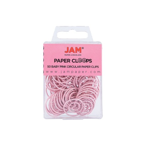 Jam Paper Colored Circular Paper Clips Round Paperclips Baby Pink ...