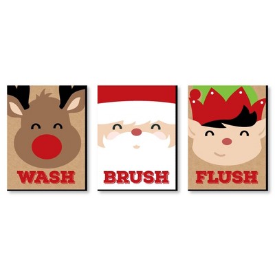 Big Dot Of Happiness Jolly Santa Claus - Kids Bathroom Rules Wall Art ...