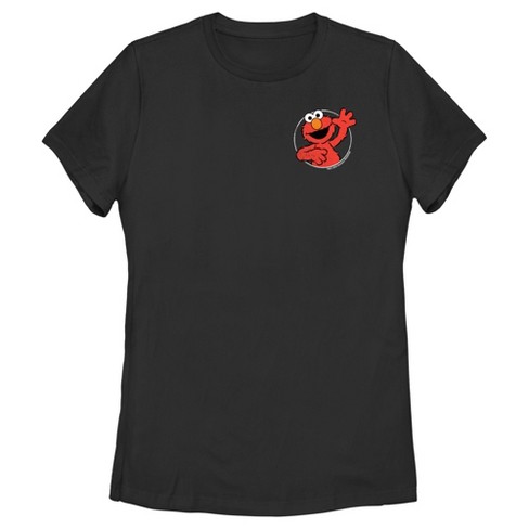 Women's Sesame Street Small Elmo Greetings T-shirt - Black - Medium ...