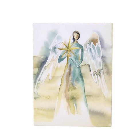 Ganz 8.0 Inch Printed Angel Block Heavenly Wings Decor Figurines : Target