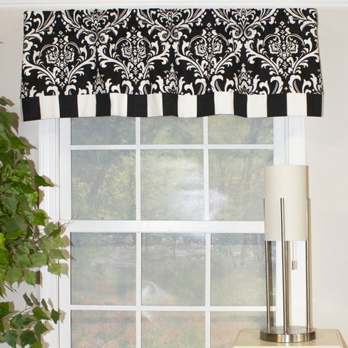 Ozbourne Style Banded 3" Rod Pocket Valance 50" X 16" Black By Rlf Home ...