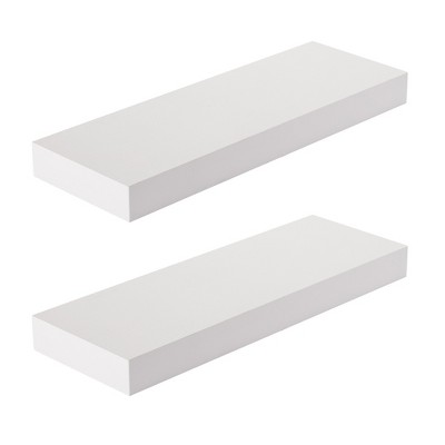 Sorbus Rustic Wood Coastal Beach Style Hanging Rectangle Wall Shelves ...