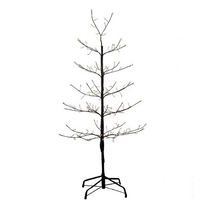 Kurt Adler 3' Black Twig Tree With Warm White Cool White Twinkle Lights ...