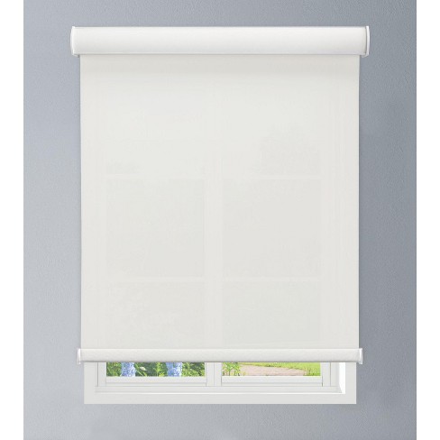 Linen Avenue Cordless Cassette 1% Solar Roller Shade, 40 W X 78 H White ...