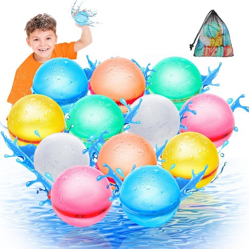 Clovercat 12-pack Reusable Water Balloons, Refillable Water Balloons ...