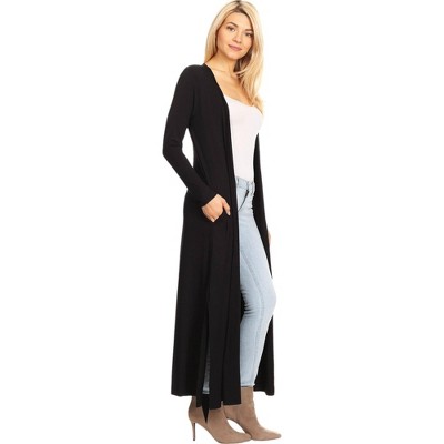 Anna-kaci Women's Lightweight Duster Cardigan, Medium/large, Black ...