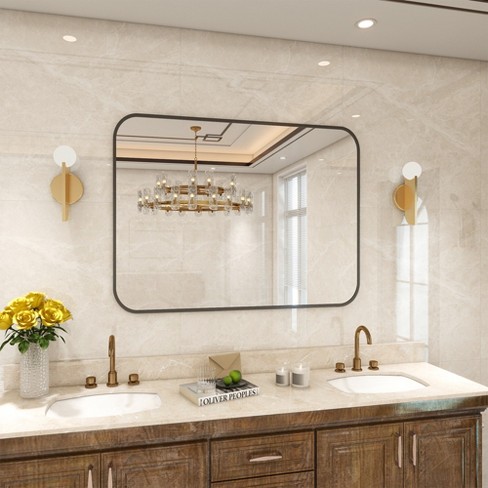 Beautypeak Bathroom Rectangle Vanity Mirrors 30"x40",black : Target