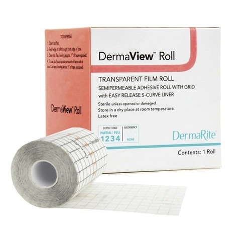 Dermaview Transparent Film Dressing 2 Tab Delivery Roll 4" X 11 Yd ...