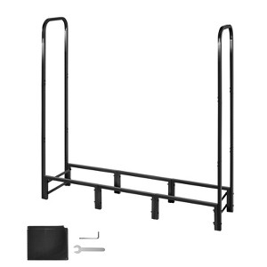 VEVOR Firewood Rack with Waterproof Cover, 4 ft Outdoor Firewood Holder ...