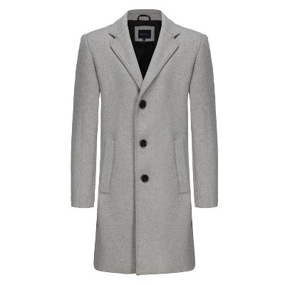 Men's Tailored Wool Blend Notch Collar Wool Blend Walker Car Coat ...
