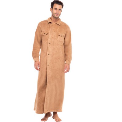 Men's Long Duster Ranch House Coat, Durable Anti-Pill Fleece Robe for ...
