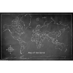 Map - World 17 Framed Poster Trends International : Target