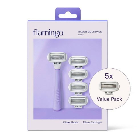 Flamingo Value Pack Non-disposable Razor With Handle - Lilac - 5ct : Target