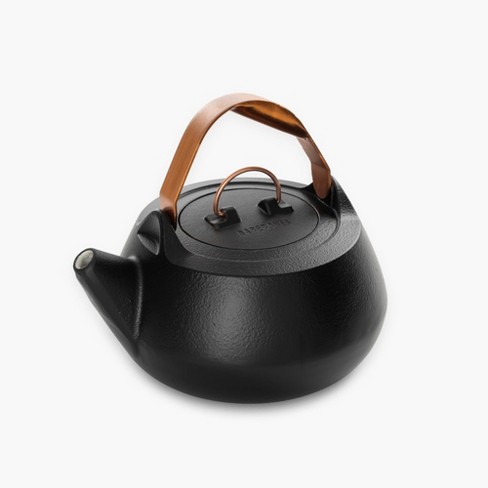 Barebones Black Enamel Lined Cast Iron Teapot : Target