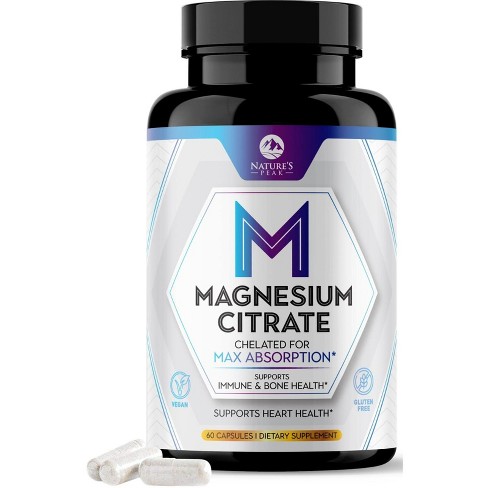Nature's Peak Magnesium Citrate 1000mg Capsules - Extra Strength ...
