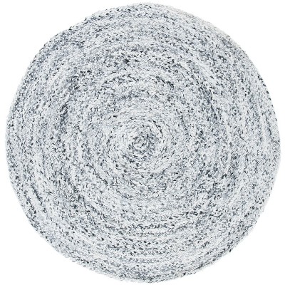 Braided Brd271 Hand Braided Area Rug - Ivory/black - 4' Round ...
