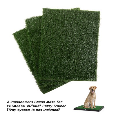 Pee Pads For Dogs - Set Of 3 Replacement Turf Grass Mats For Potty ...
