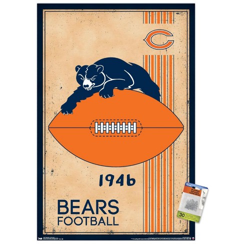 Trends International Nfl Chicago Bears - Retro Logo 14 Unframed Wall ...