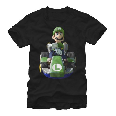 Men's Nintendo Mario Kart Luigi Driving T-shirt - Black - 4x Large : Target