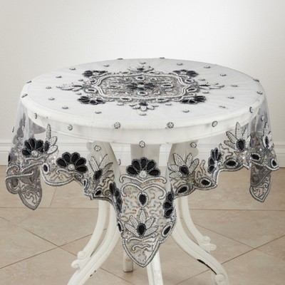 Saro Lifestyle Hand Beaded Design Tablecloth : Target