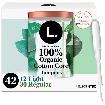 L . Organic Cotton Full Size Multipack Tampons - Light/regular - 42ct ...