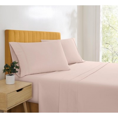 Simmons Essential Solid Blush Twin Sheet Set : Target