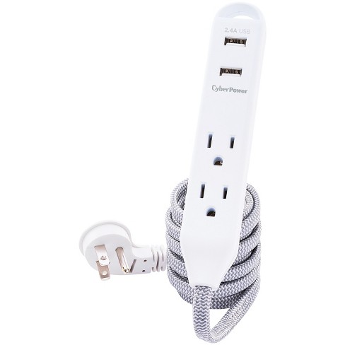 Cyberpower® Gc306u Reach And Charge™ Usb And 3-outlet Ac Power Cord, 6 ...